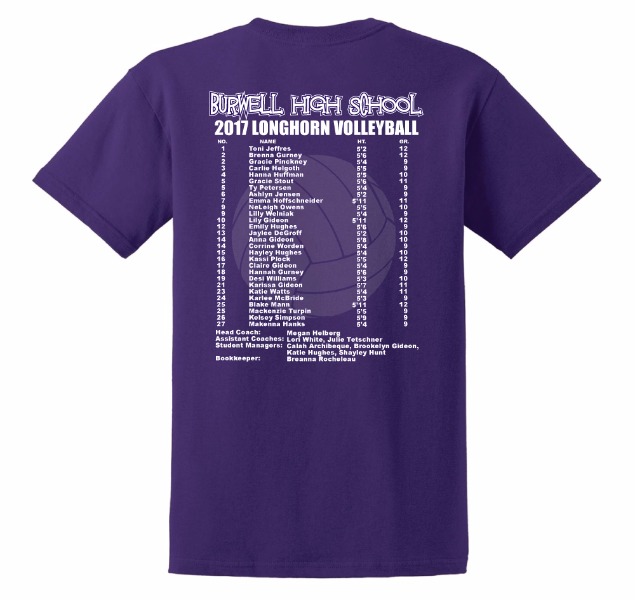 Burwell Public Schools - Longhorn Volleyball T-Shirts for Sale