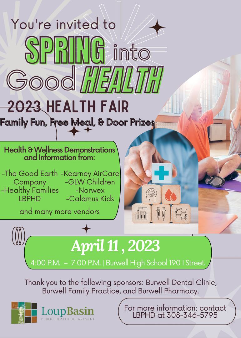 Burwell Public Schools - "Spring Into Good Health" 2023 Health Fair